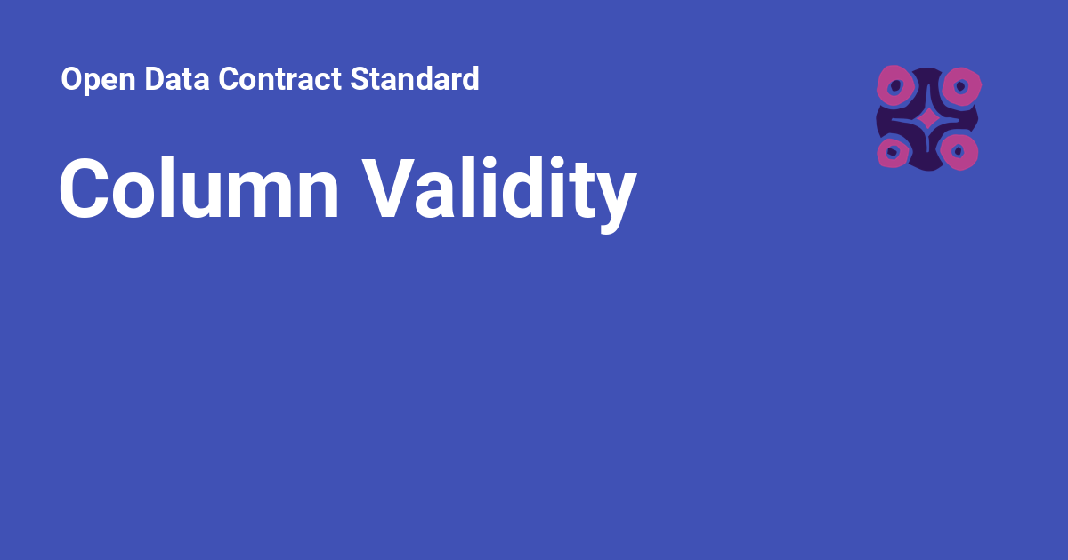 Column Validity - Open Data Contract Standard