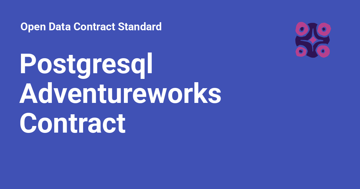 Postgresql Adventureworks Contract - Open Data Contract Standard