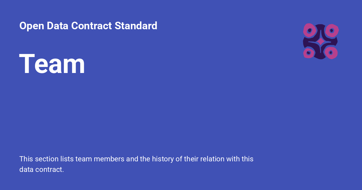 Team - Open Data Contract Standard